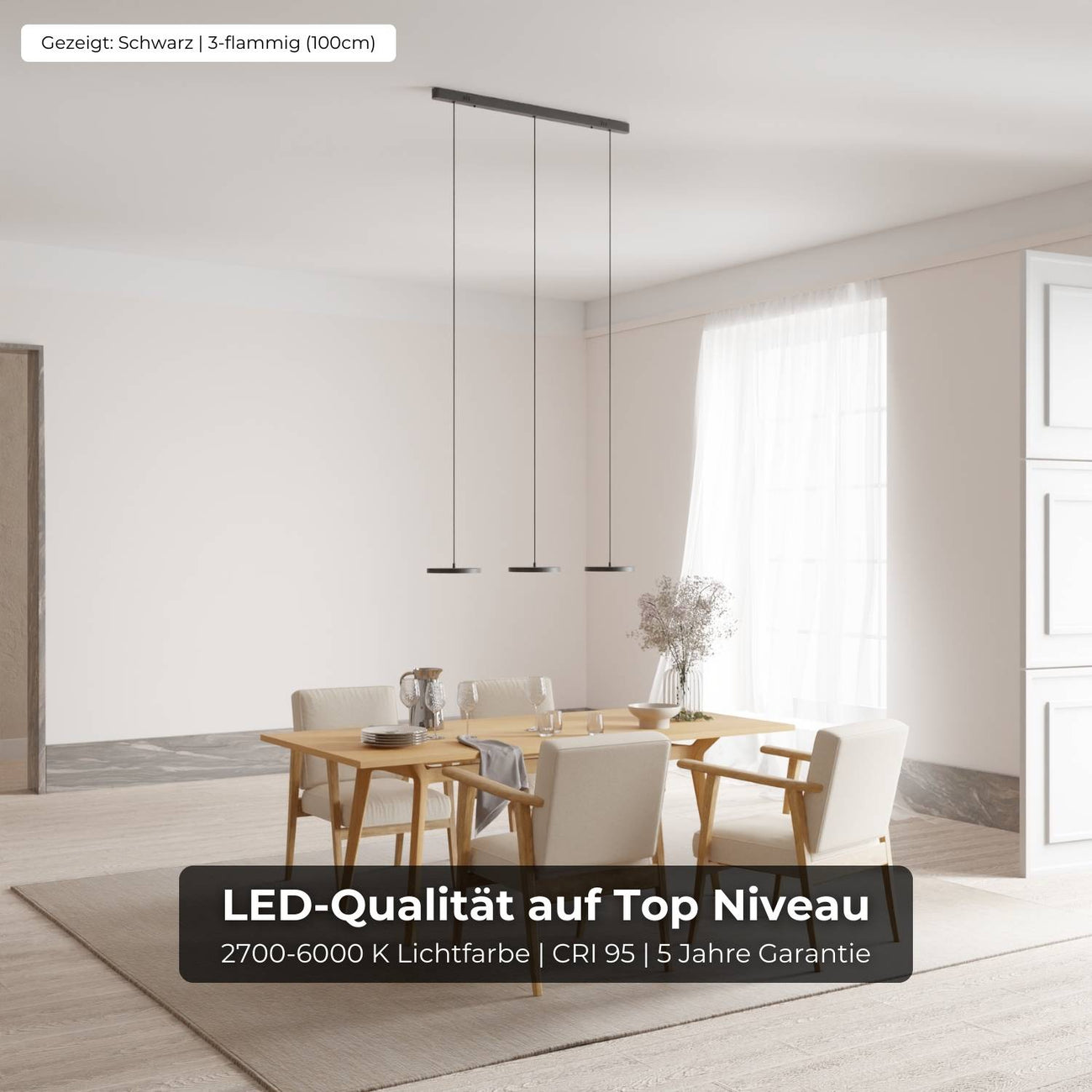 Deckenleuchte Pendelleuchte dimmbar LED Wohn & Esszimmer Moderne ...