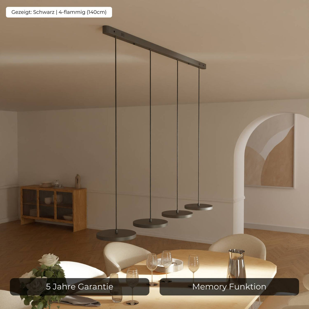 Dimmbare Pendelleuchte 'Evanos', LED Deckenleuchte, moderne Hängelampe ...