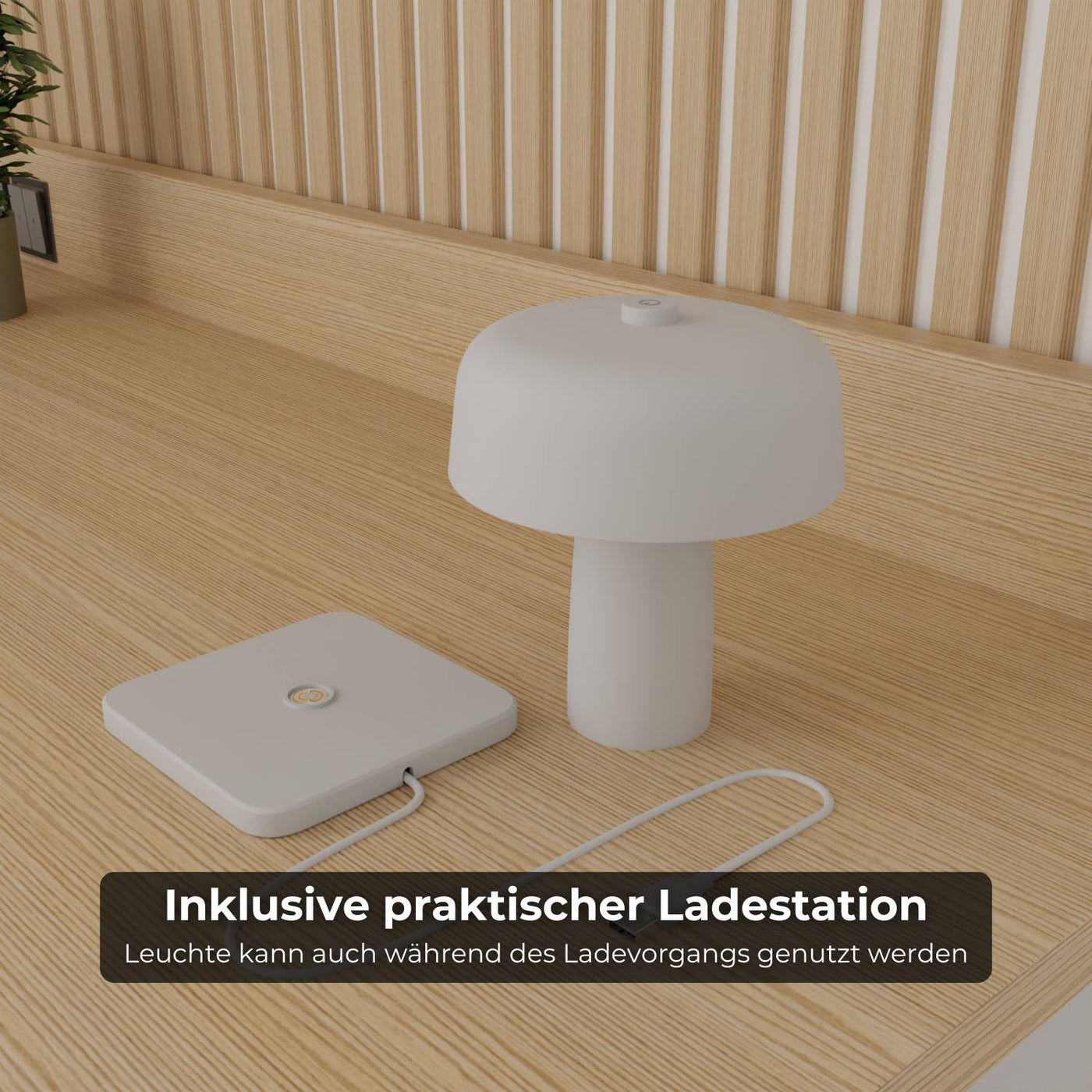 Akku Tischleuchte 'Lanea' dimmbare LED Tischlampe kabellos ...